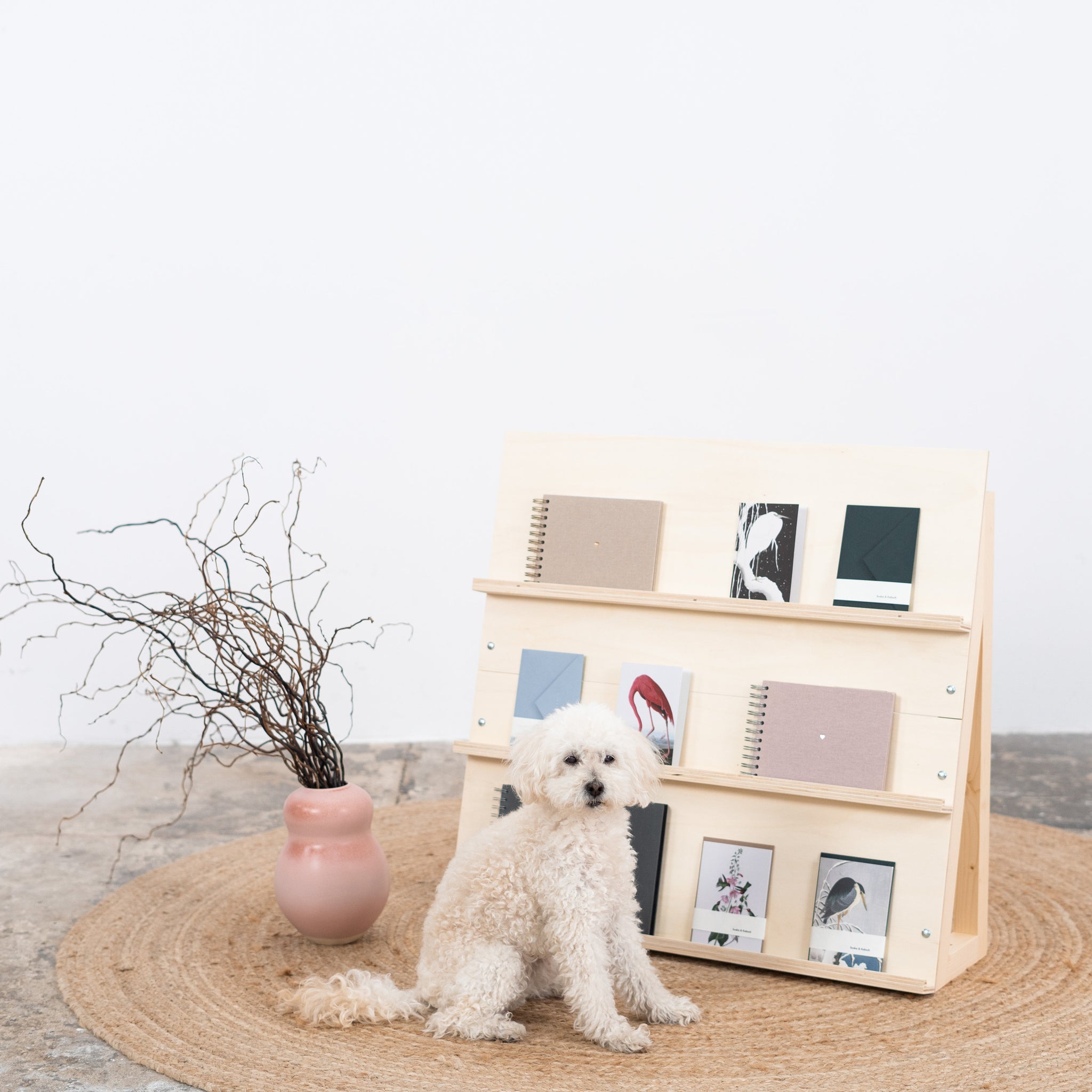Wooden display stand for notebooks VAN-02-NT, books, planners, cards i ...