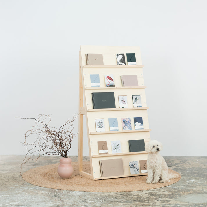 Large wooden display stand for notebooks, books, planners, cards ...