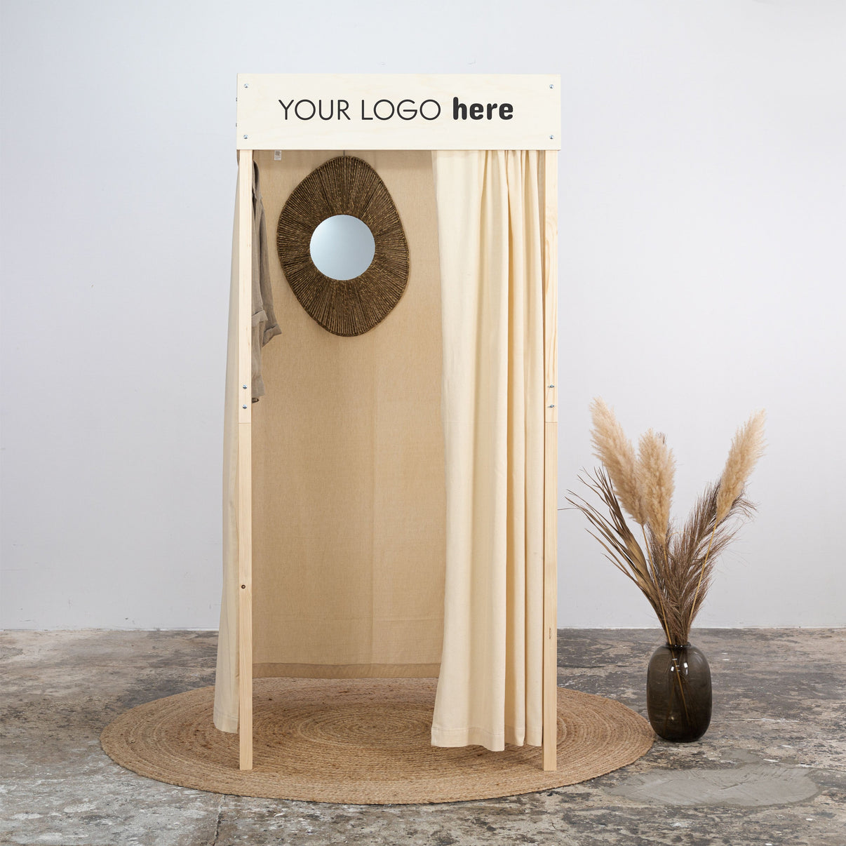 Collapsible Wooden Fitting Room in Natural Finish – Portable Changing ...