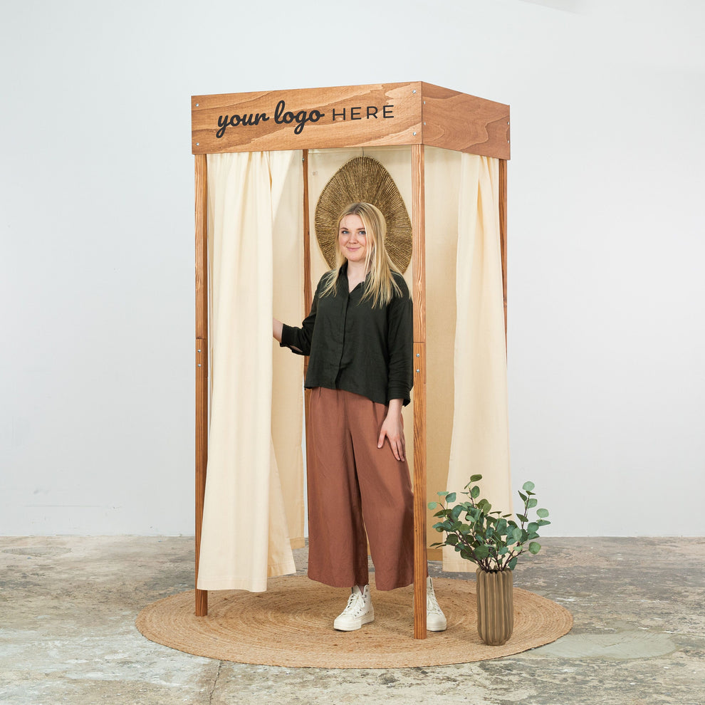 Collapsible Wooden Fitting Room – Portable Changing Cabin for Trade ...